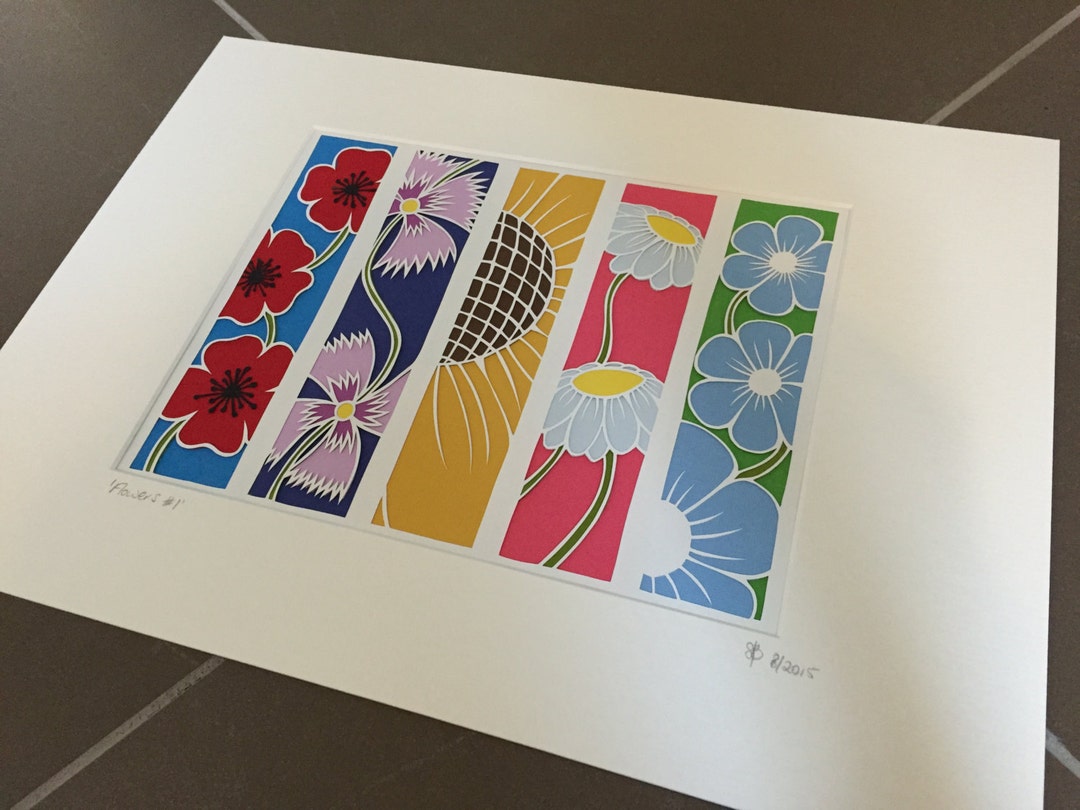 ORIGINAL Flowers Panel Papercut PERSONAL USE Template (digital Download ...