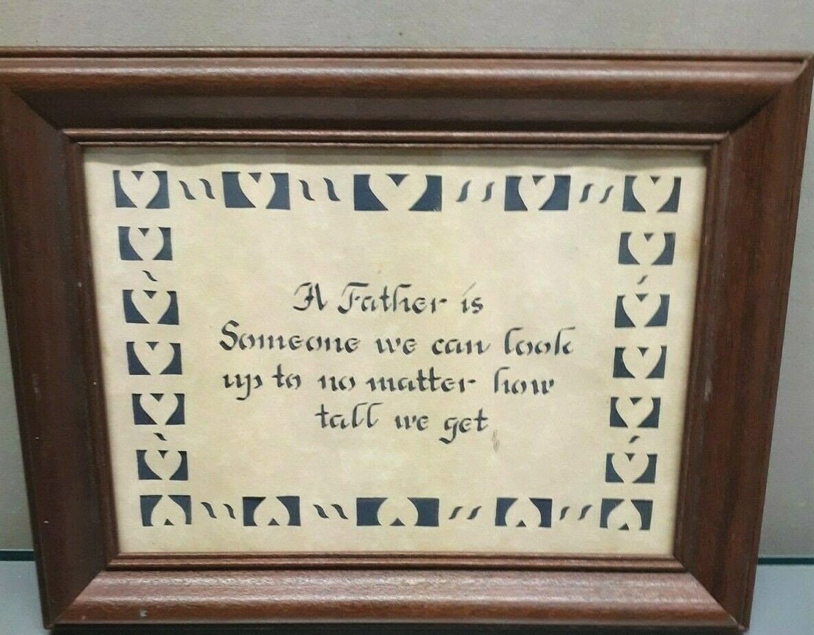 Scherenschnitte Wood Framed Designs With Scissors "a Father Is" 1988 - Etsy