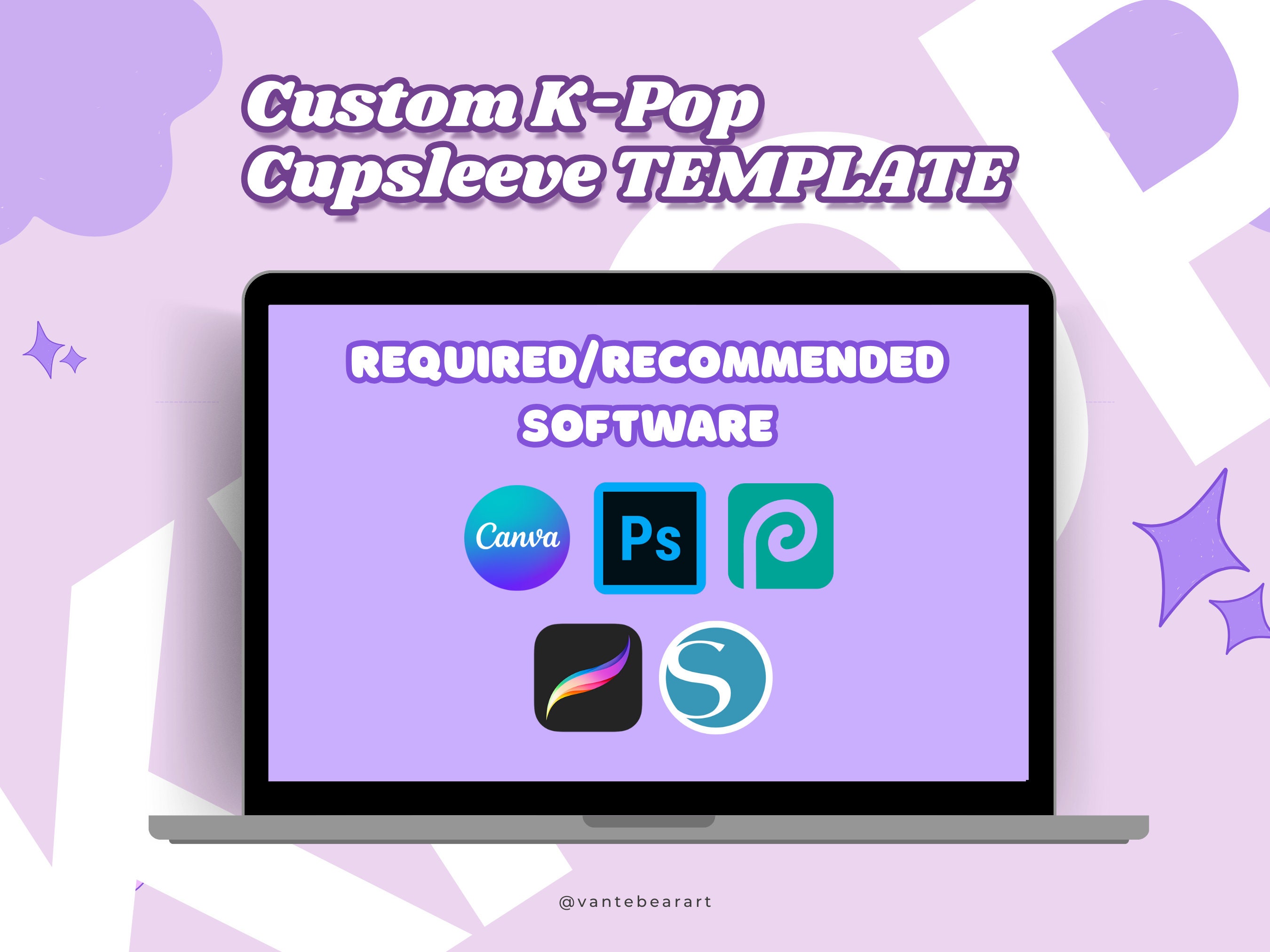 DIY Custom Kpop Cupsleeve TEMPLATES | Custom Design Template Korean Pop ...