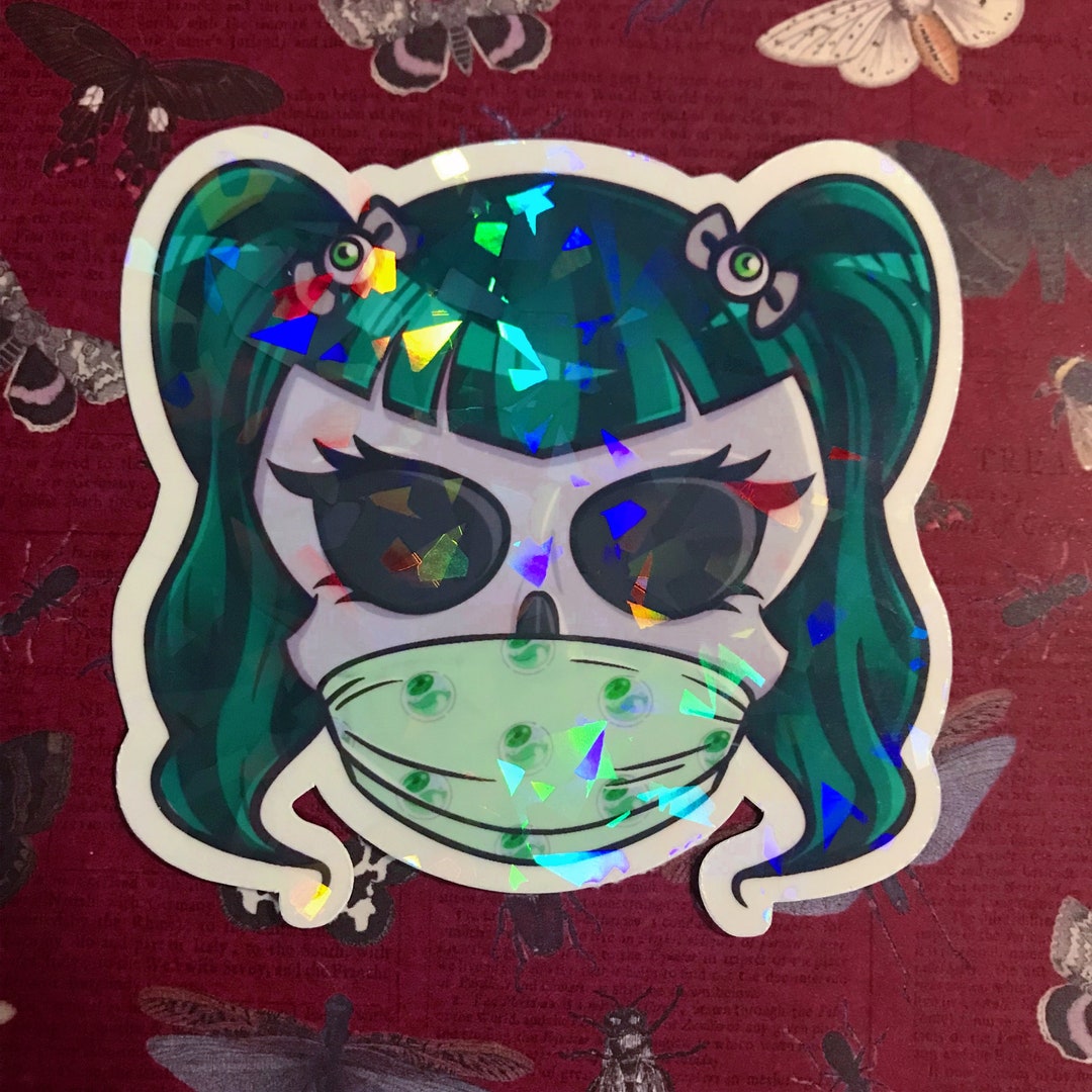 Wear A Mask Holo Vinyl Sticker Gothic Alternative Spooky Halloween ...