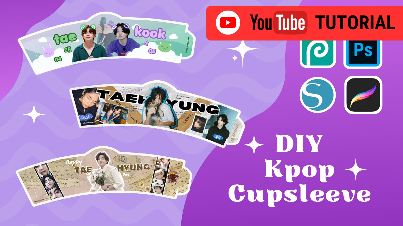 DIY Custom Kpop Cupsleeve TEMPLATES | Custom Design Template Korean Pop ...