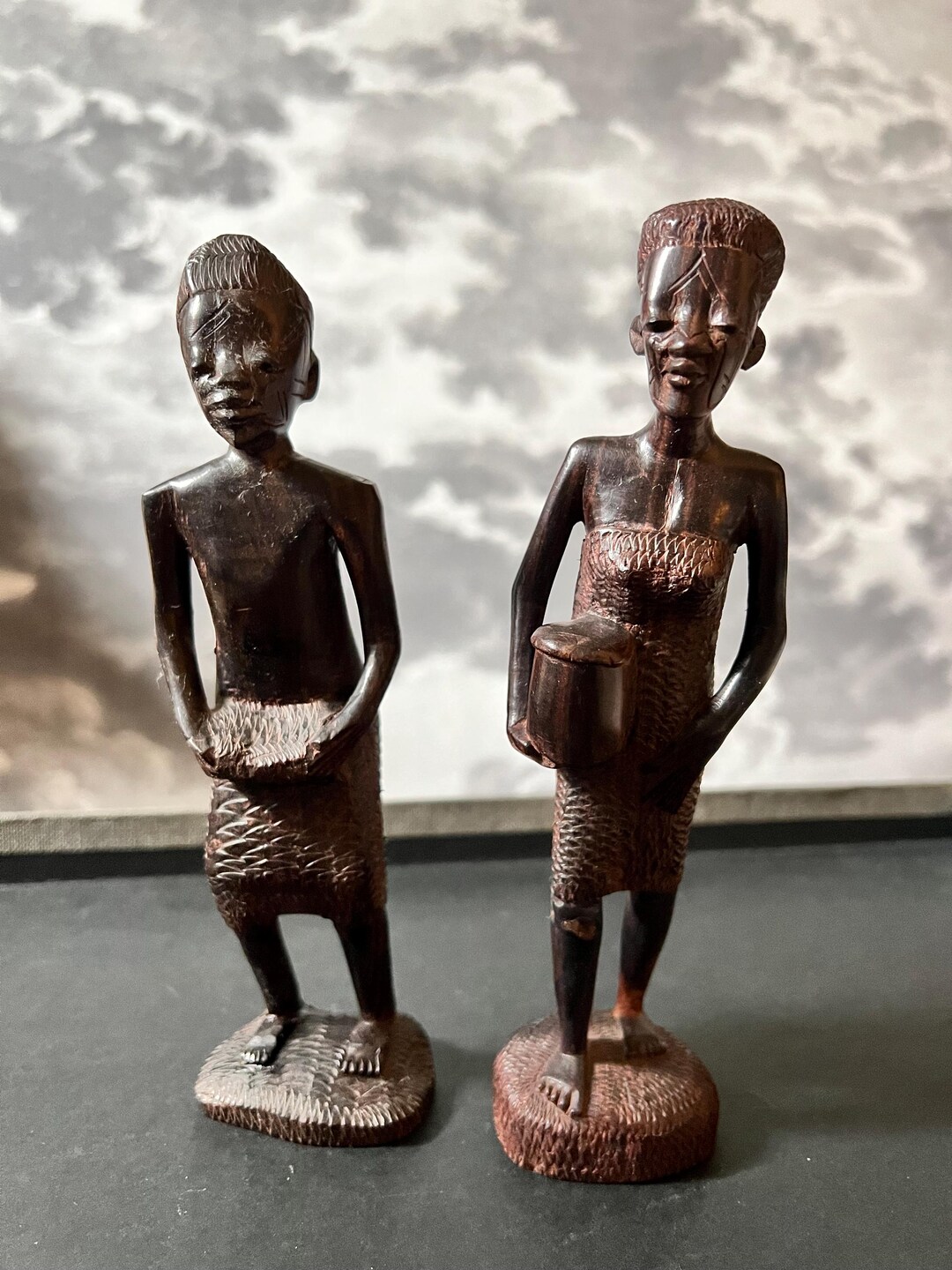 Mid-century Carved Wooden African Figures - Etsy