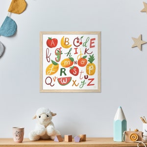 Fruit Alphabet Framed Print, Fruit Abcs for Kids Baby Nurser ...