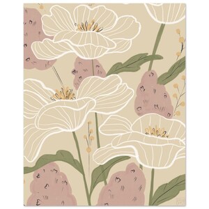 Spring Garden Flower Illustration Wall Art Poster Ready-to-hang - Etsy