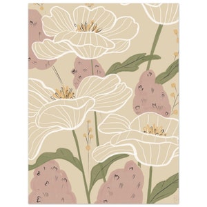 Spring Garden Flower Illustration Wall Art Poster Ready-to-hang - Etsy