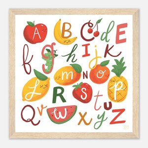 Fruit Alphabet Framed Print, Fruit Abcs for Kids Baby Nurser ...