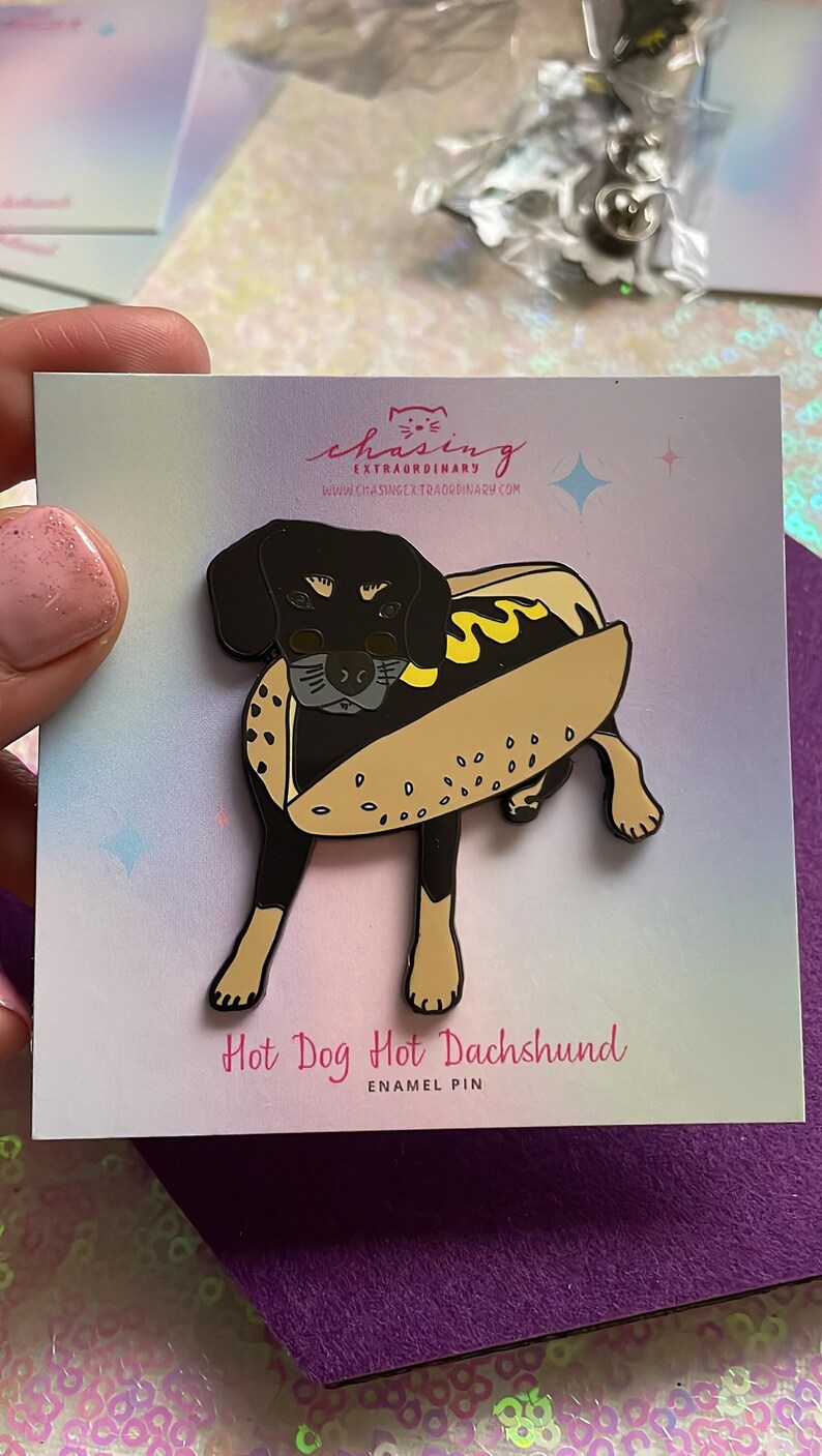Hot Dog Hot Dachshund Enamel Pin - Etsy