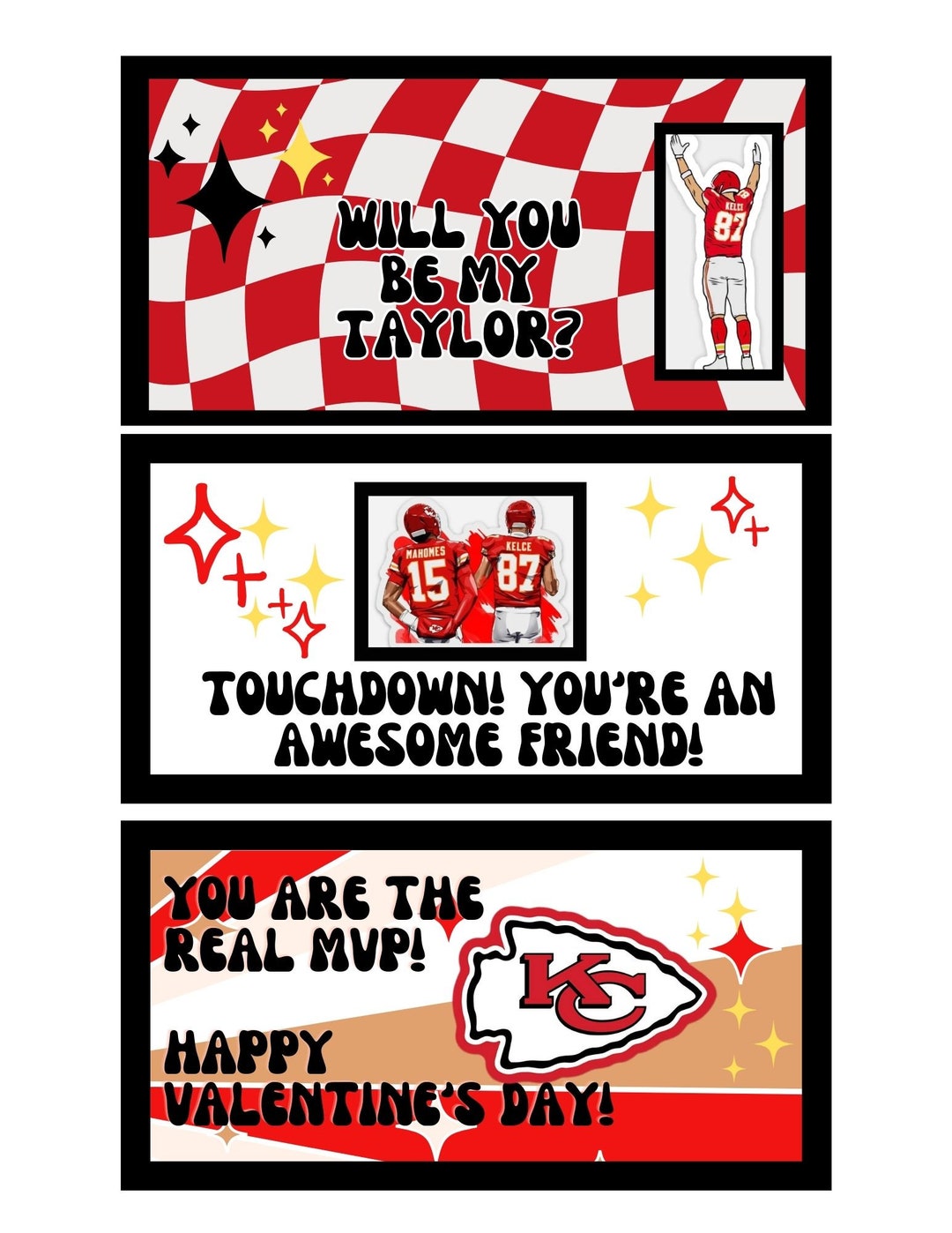 KC Chiefs Valentines - Etsy