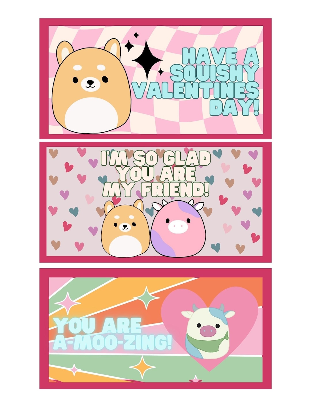 Squishmallow Valentine Cards - Etsy