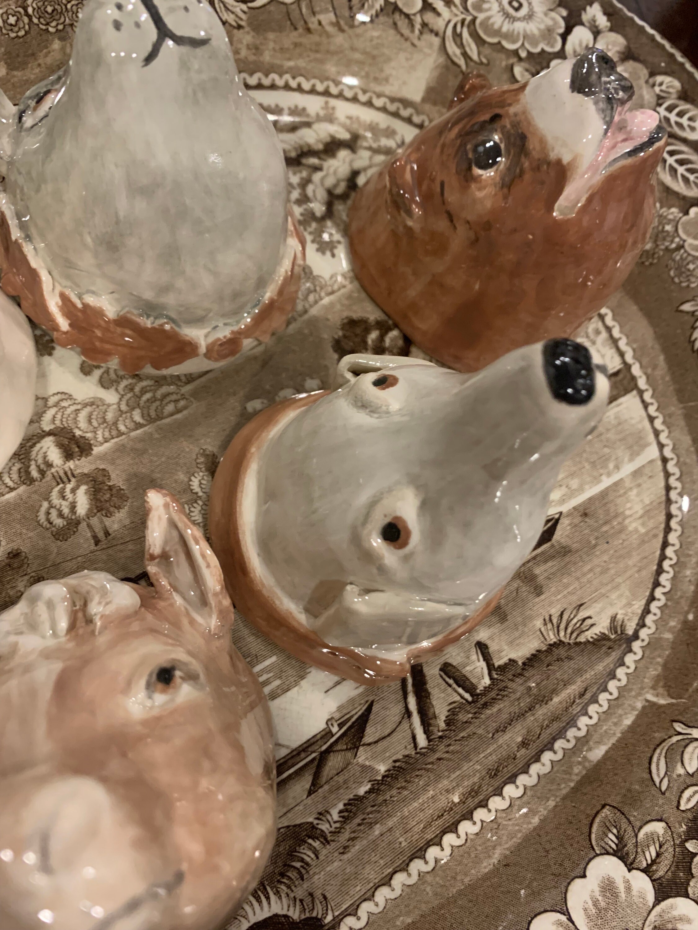 New Reproduction Small Hunting Dog Head Hand Made in the Style of an ...