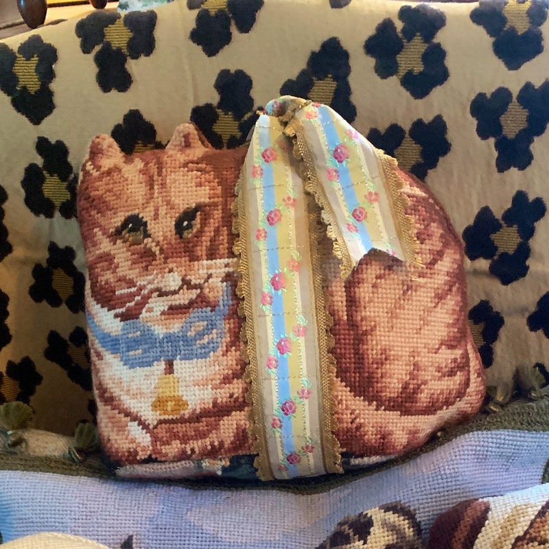 Cat Needlepoint - Etsy