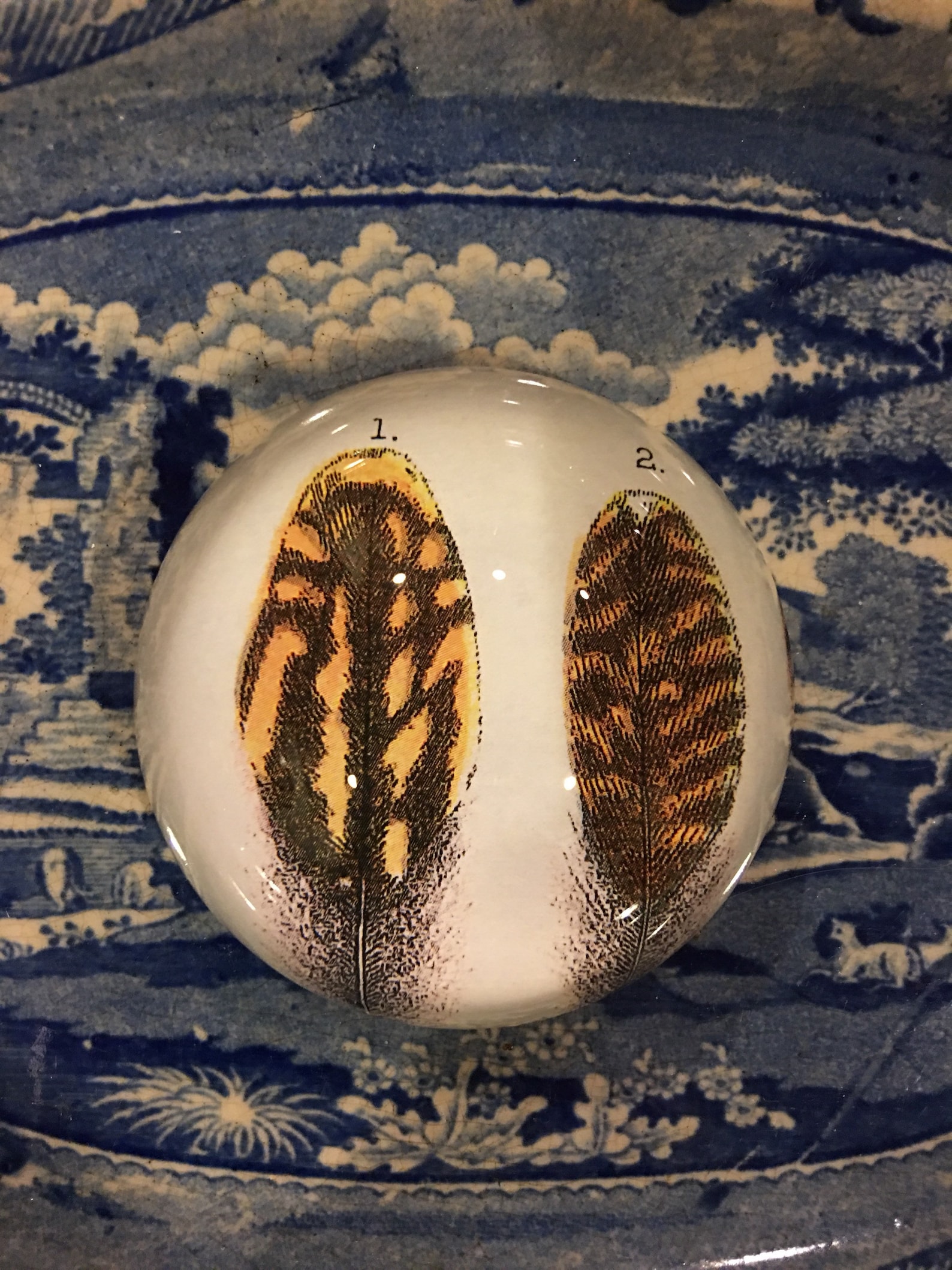 Small Glass Paperweight Done in Decoupage With Antique Scottish Grouse ...