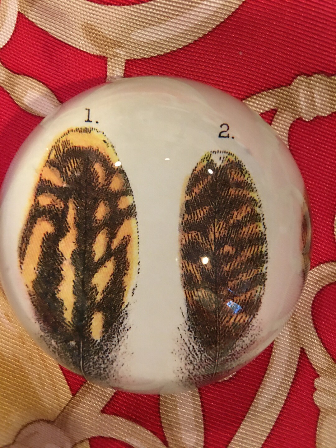 Small Glass Paperweight Done in Decoupage With Antique Scottish Grouse ...