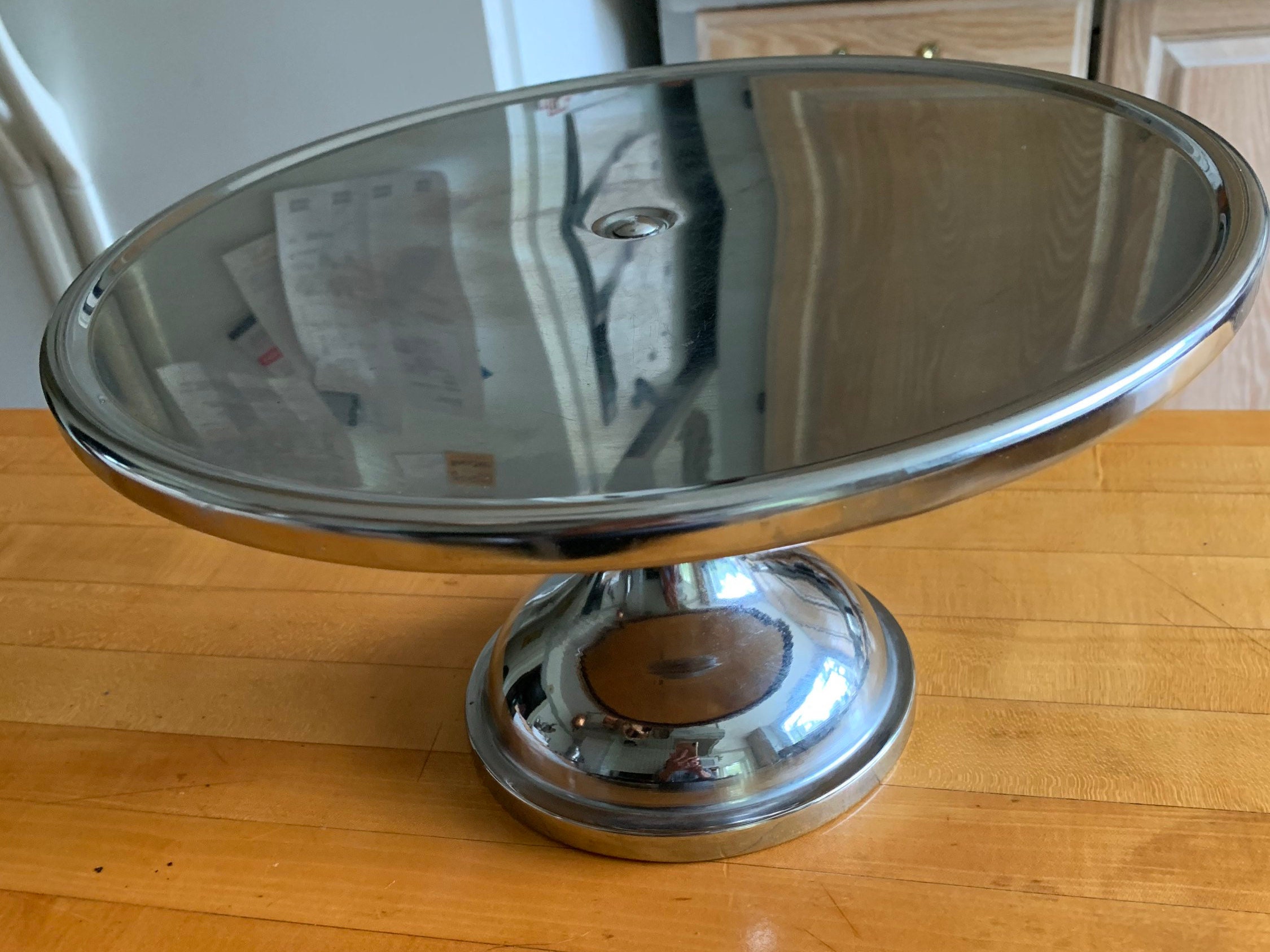Diner Style Metal Pedestal Cake Stand - Etsy