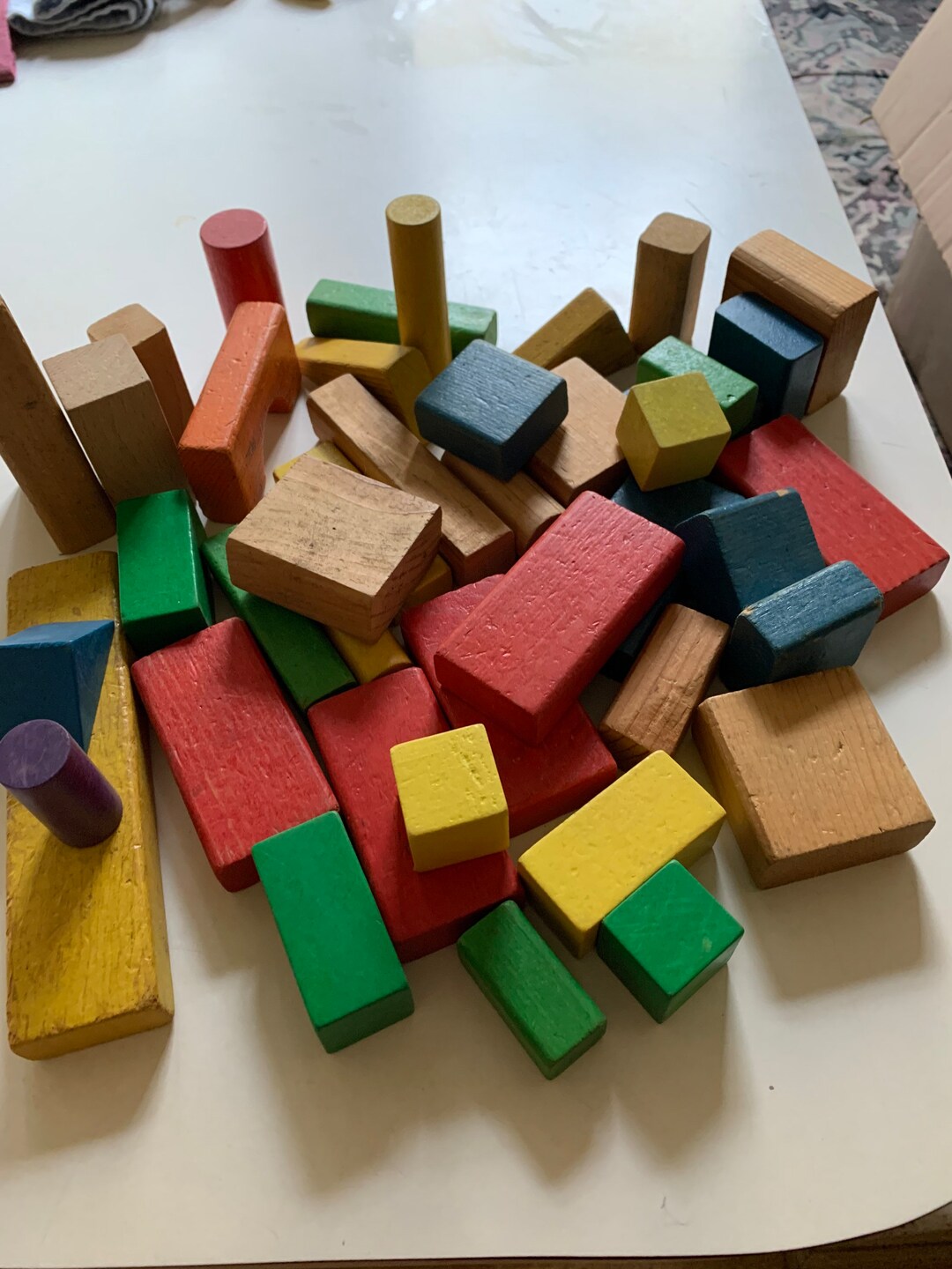 43 Wood Childs Building Blocks Painted and Unpainted Vintage - Etsy