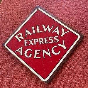 Vintage Wood Railway Express Agency Sign - Etsy