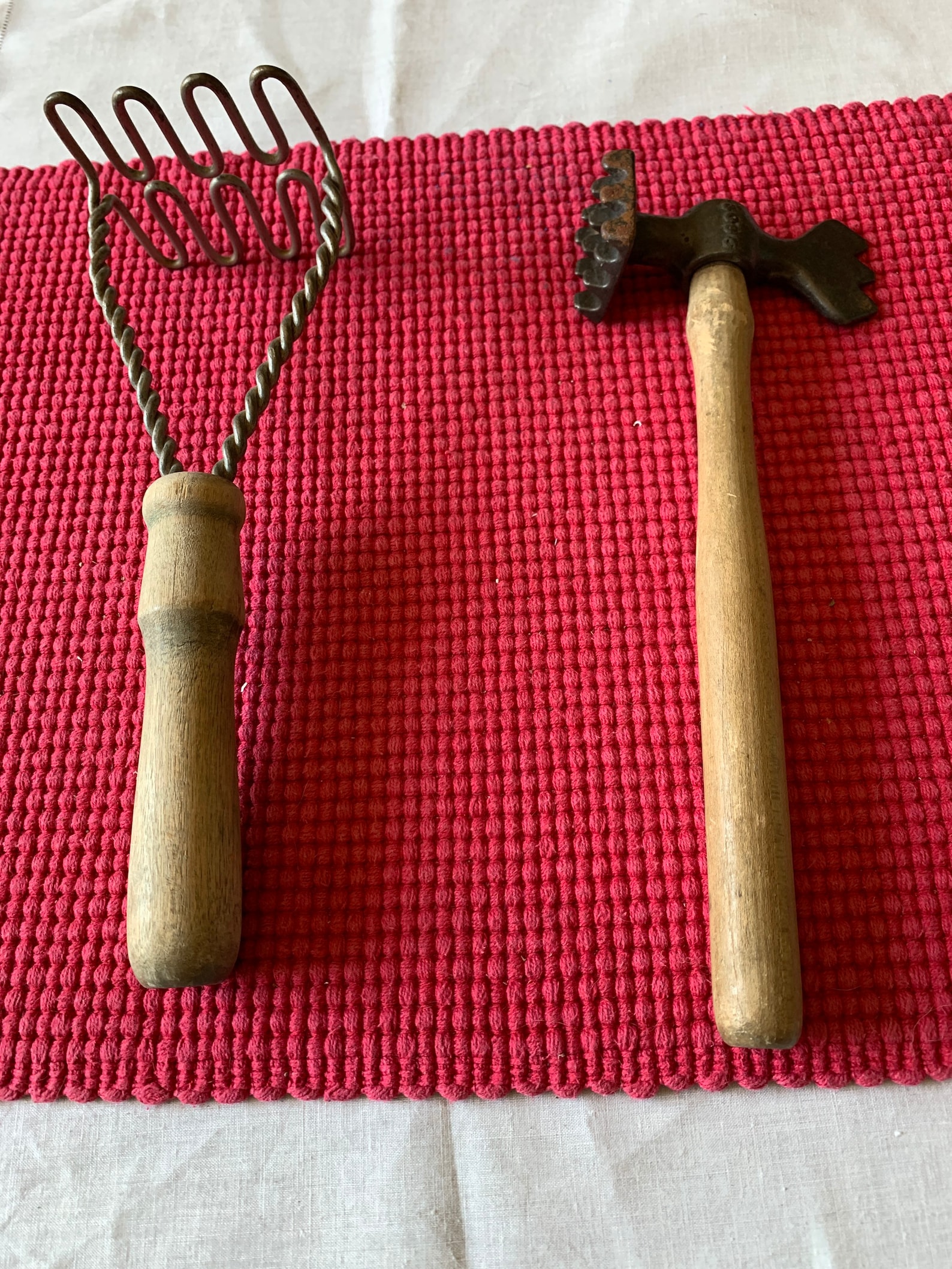 Lot of 2 Vintage Potato Masher & Meat Tenderizer | Etsy