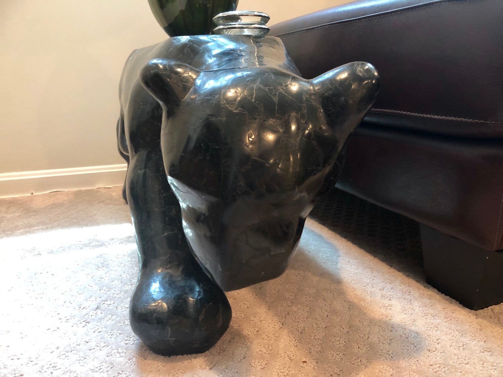 Vintage Panther / Puma Side End Coffee Table Sculpture Midcentury ...