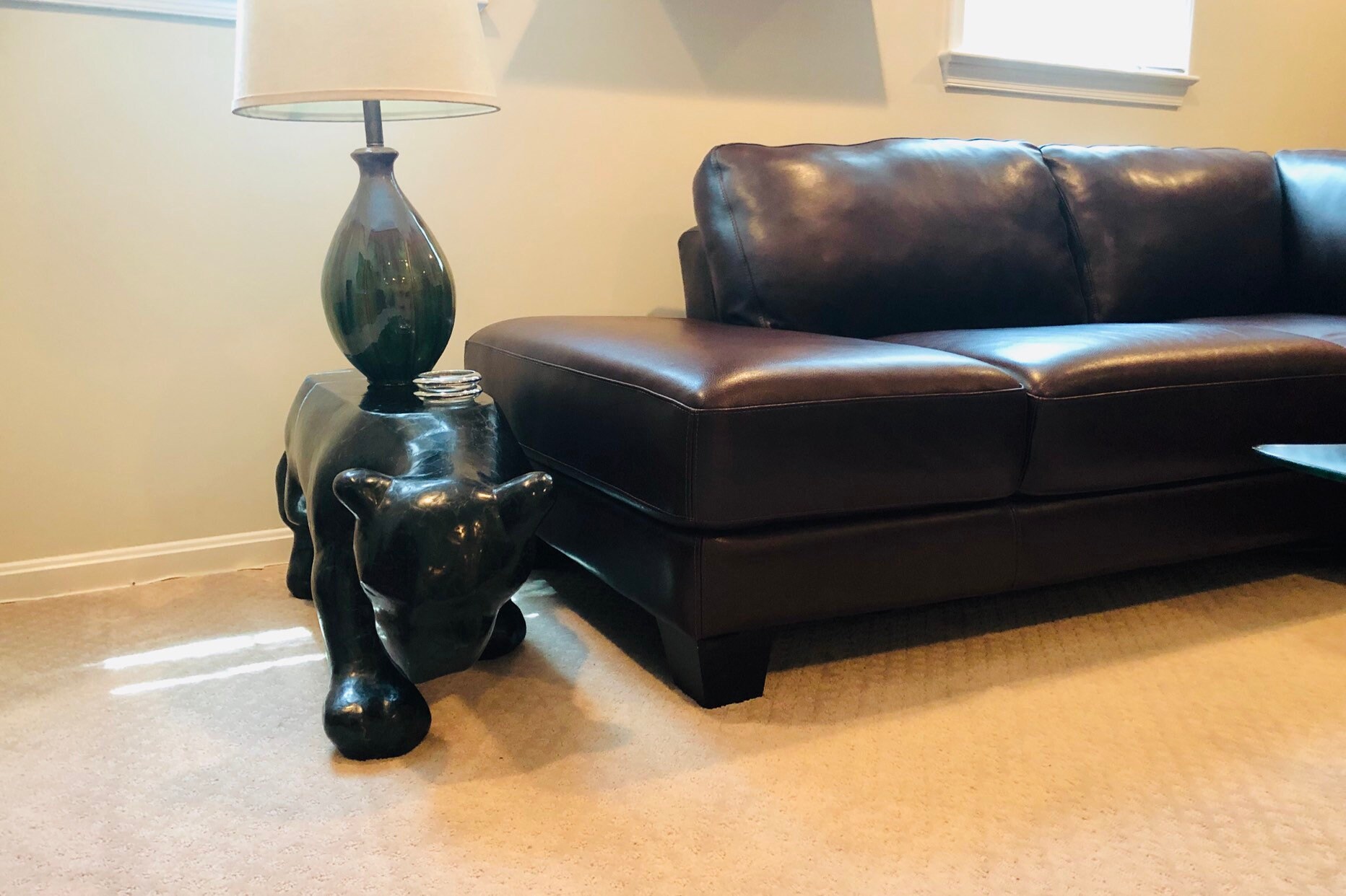 Vintage Panther / Puma Side End Coffee Table Sculpture Midcentury ...