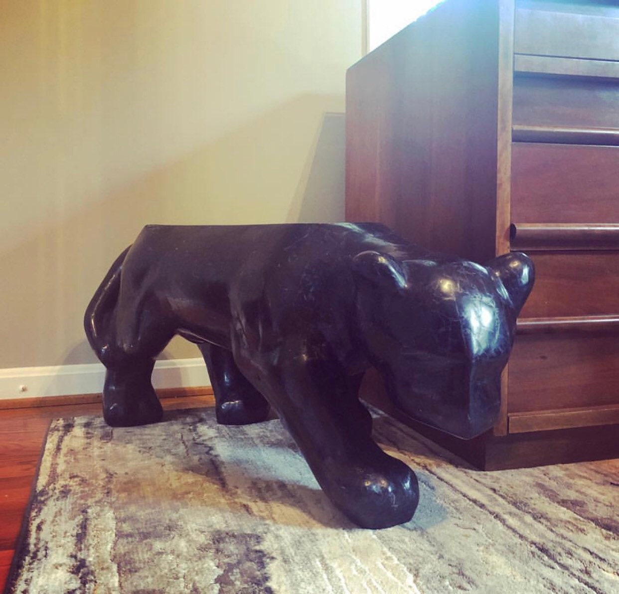 Vintage Panther / Puma Side End Coffee Table Sculpture Midcentury ...