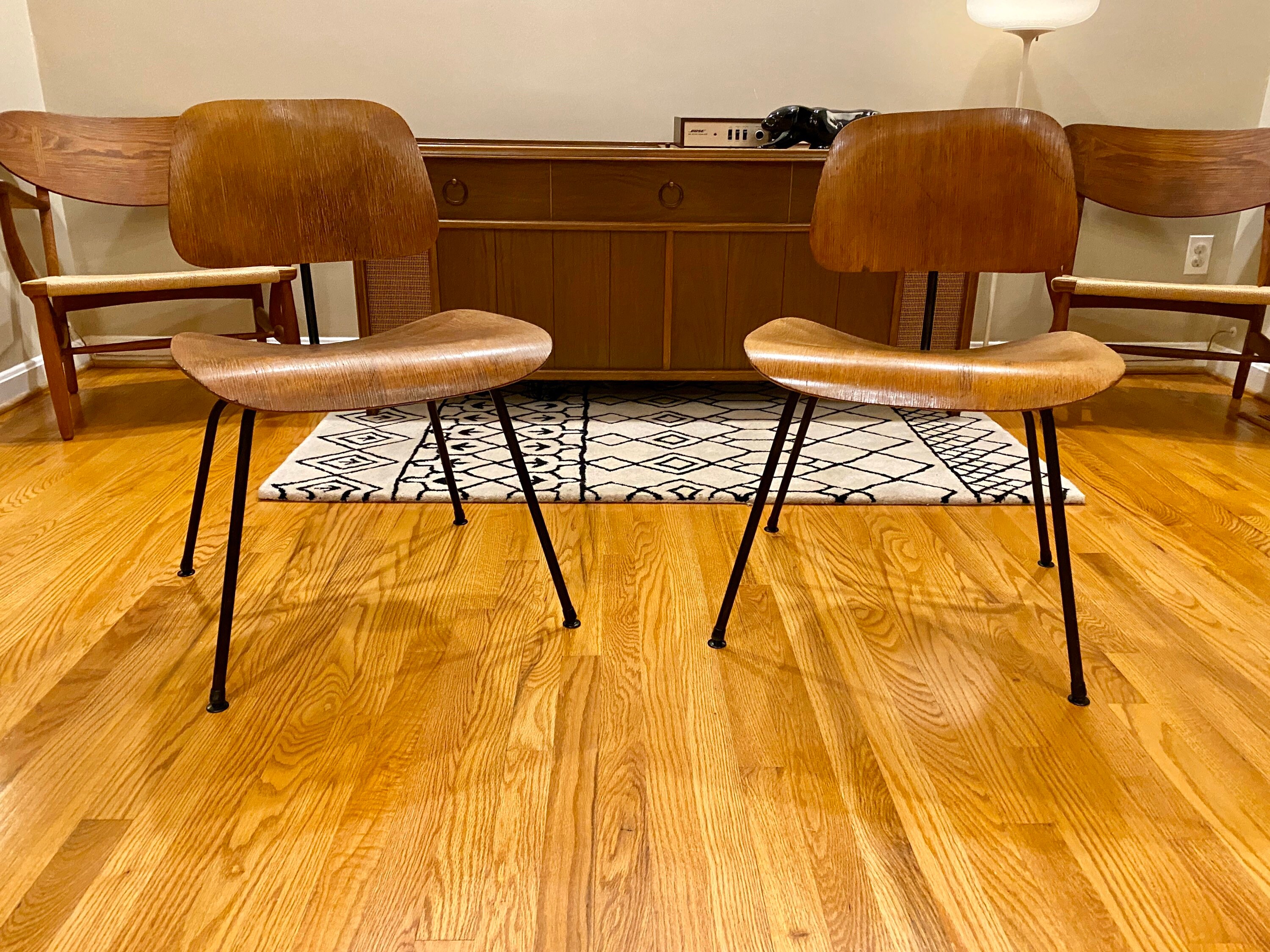 Pair of Early Ray and Charles Eames for Herman Miller DCM Chairs, circa ...