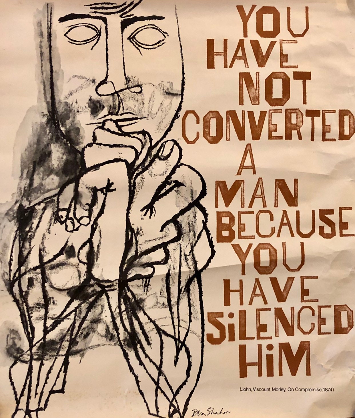 Original Vietnam War Protest Poster Ben Shahn 1968 Antiwar