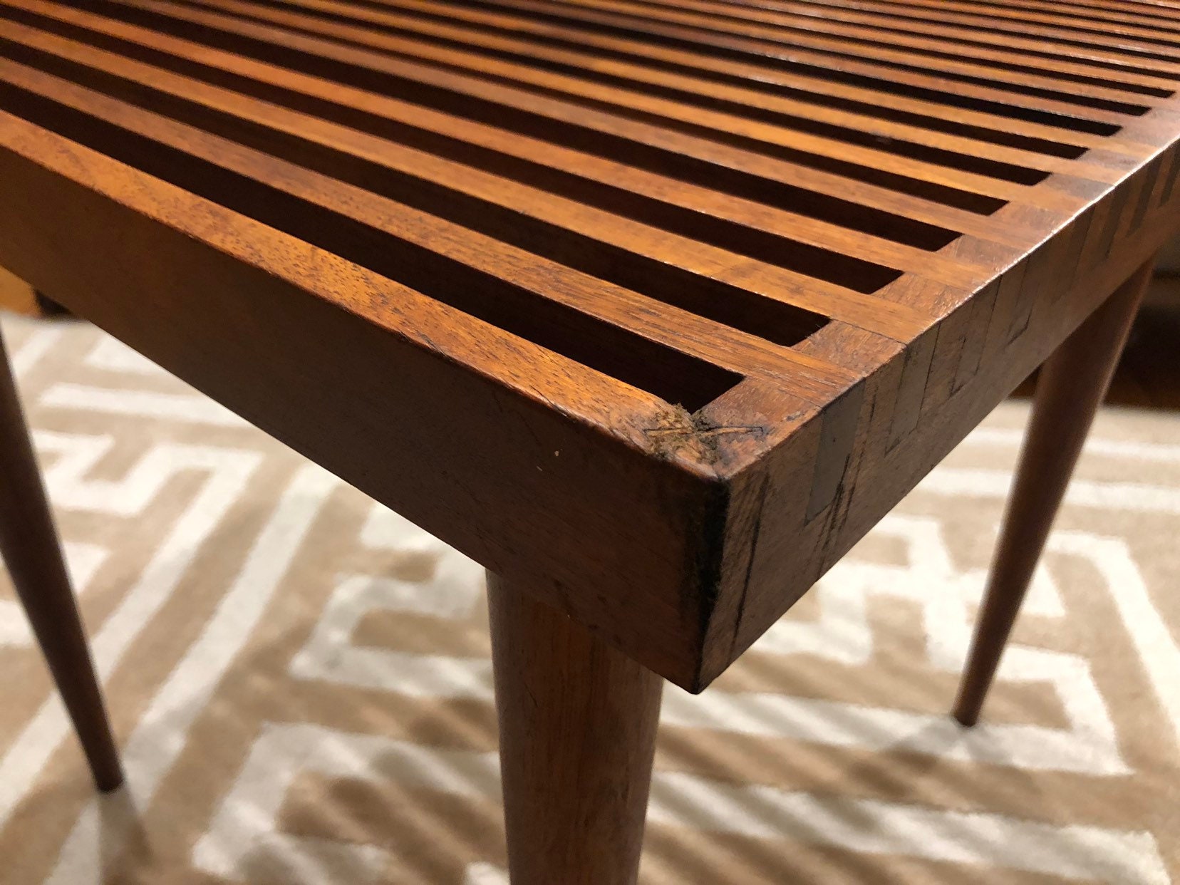 Mel Smilow Slat / Slatted End / Side Table Midcentury Modern