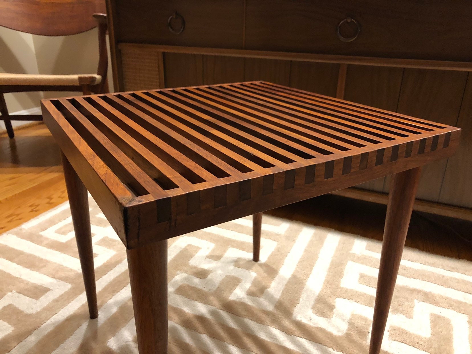 Mel Smilow Slat / Slatted End / Side Table Midcentury Modern