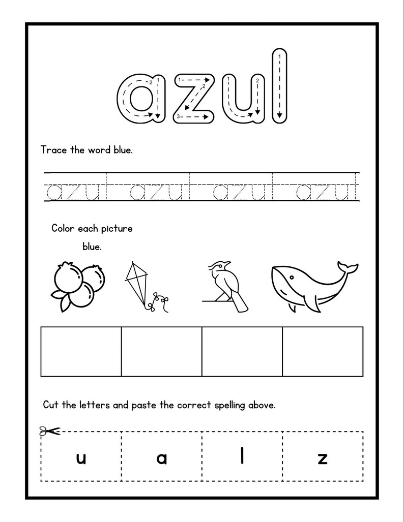 LOS COLORES - Spanish Color Worksheets for Pre-k - 2nd Grade, Beginner ...