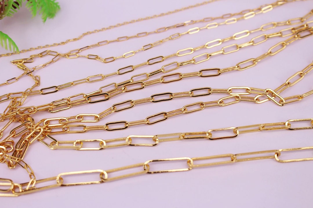5 Meter Gold Plated Copper Chain,1x2mm/2x5/4x11/5.5x22/6x22/5x15/3x9 ...