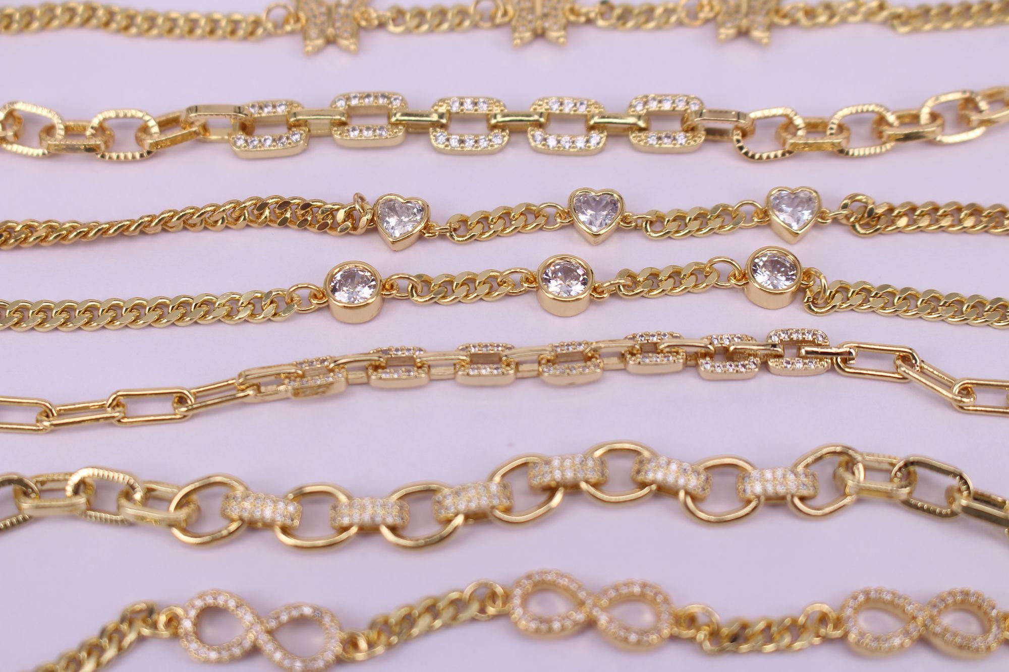 CALIENTE 5pcs/lote oro chapado cobre metal blanco CZ / Zircon - Etsy España
