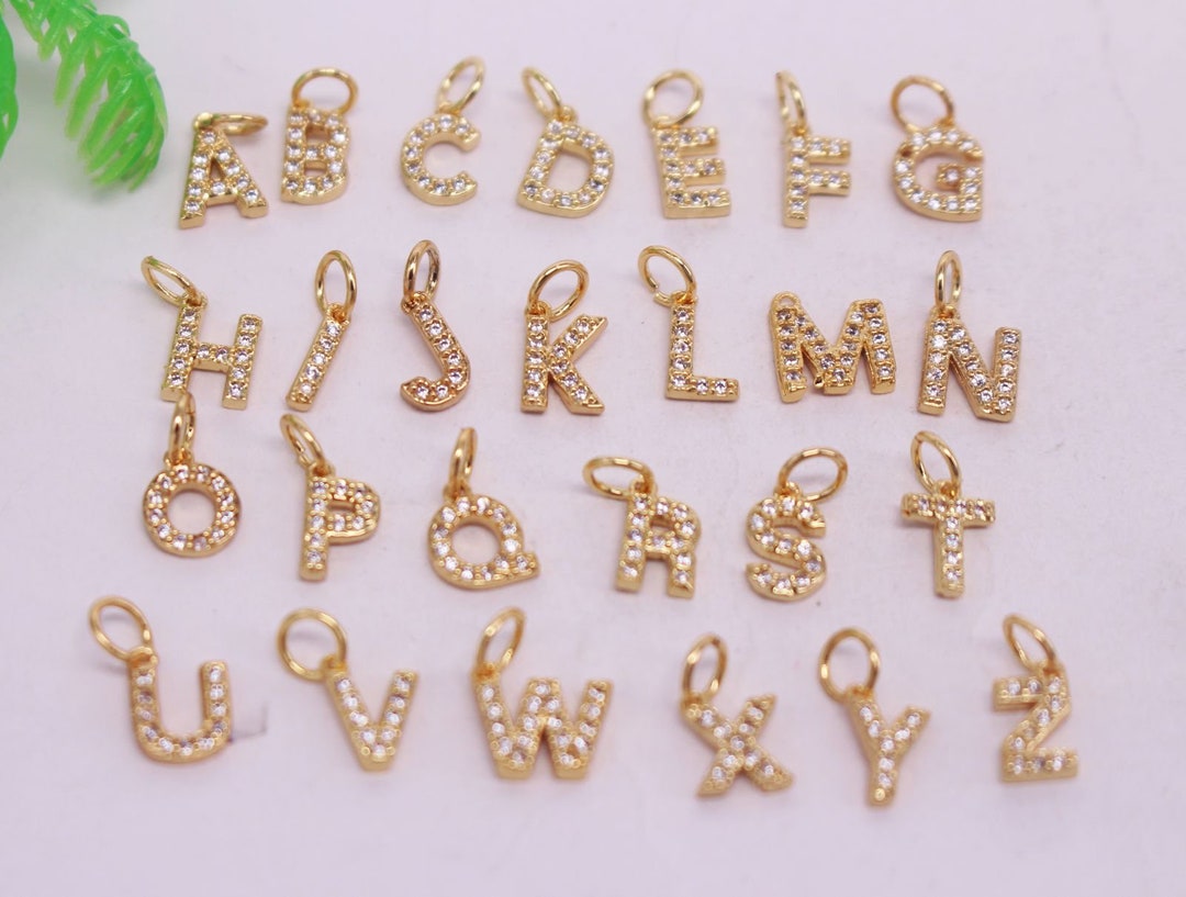 HOT 26pcs Gold Plated Alphabet A-Z Letters Pendant Beads,copper Metal ...