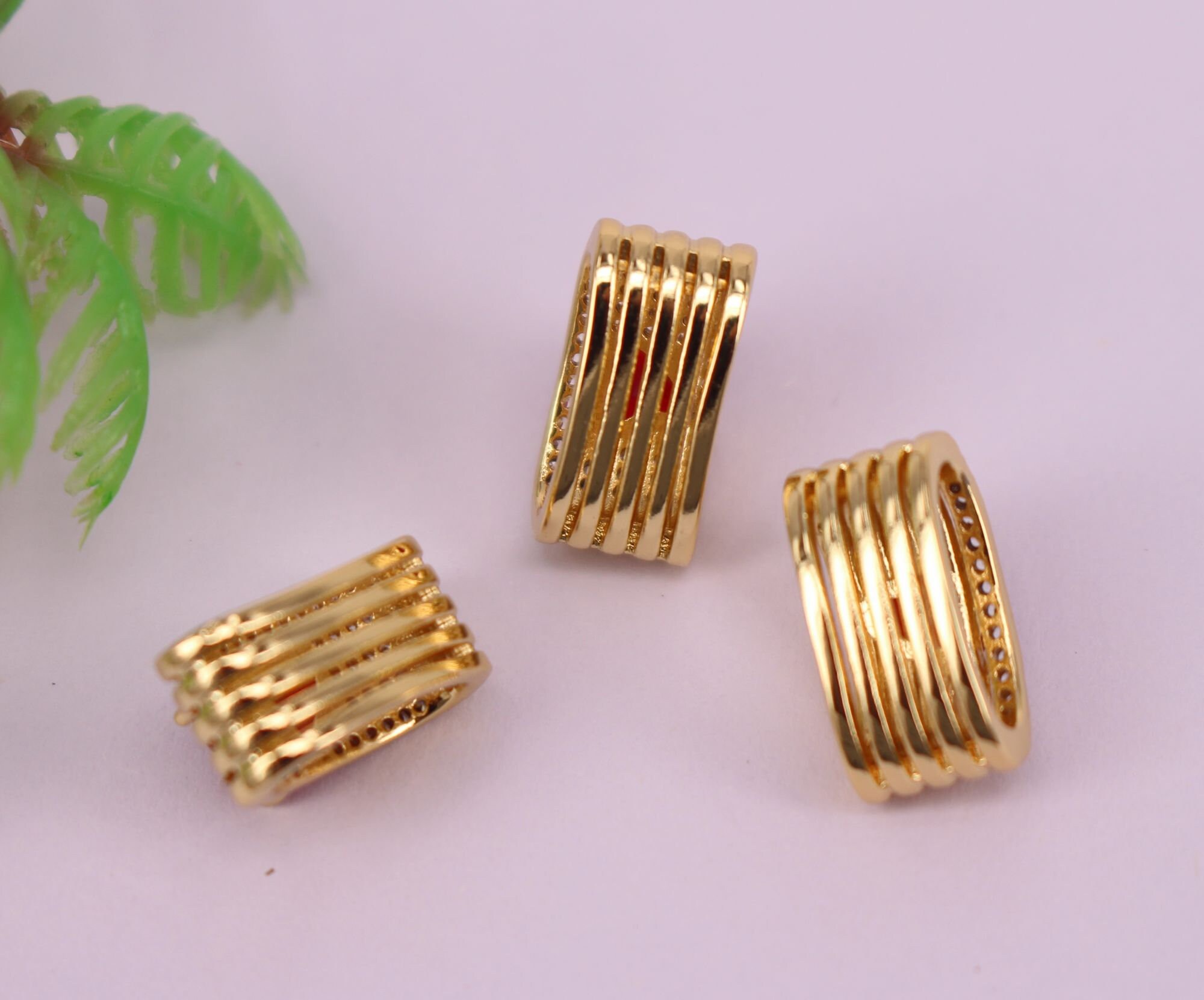 HOT 20pcs 8x15mm Gold Plated Oval Heart Shape Copper Metal Cz/zircon ...