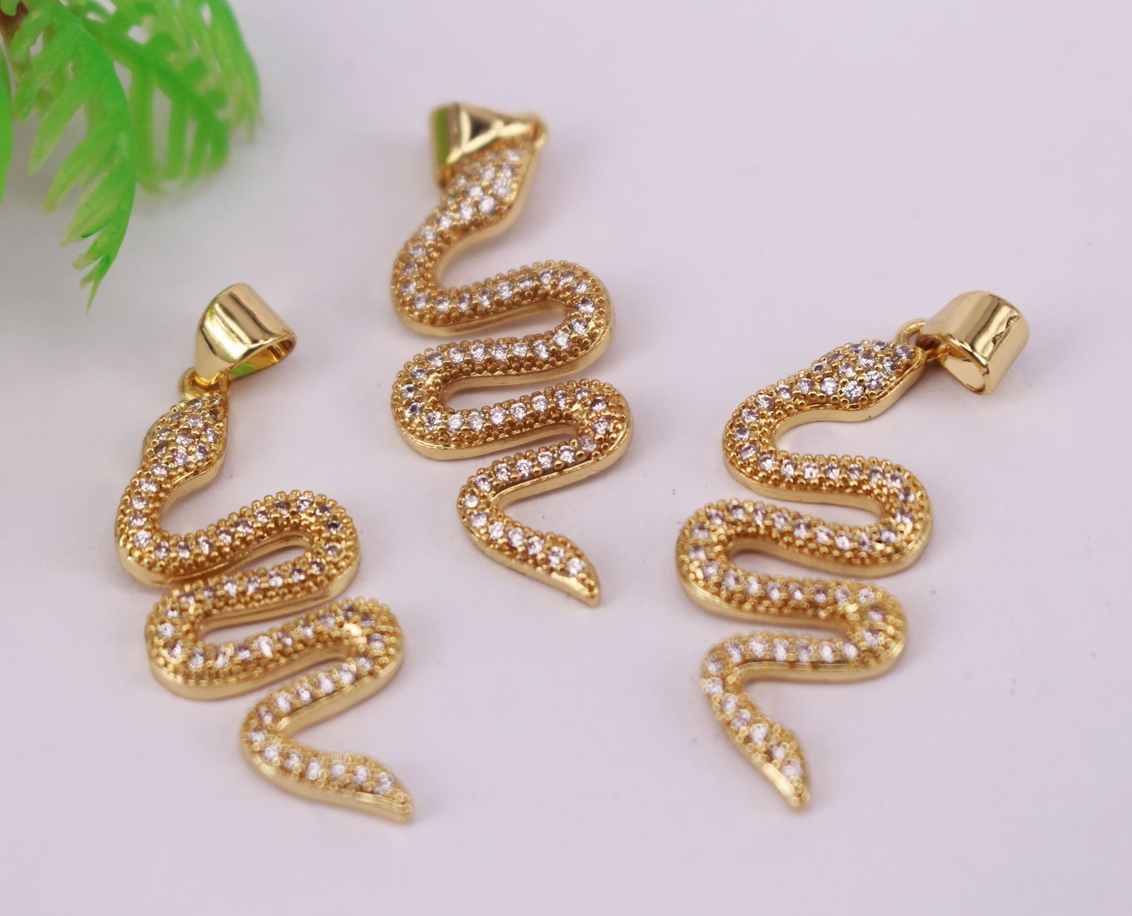 HOT 10pcs 12x29mm Gold Plated Snake Shape Copper Metal White | Etsy