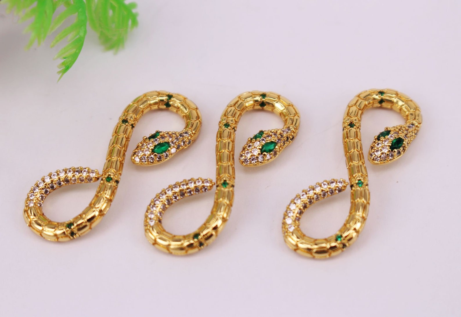 HOT 10pcs 12x33mm Gold Plated Snake Shape Copper Metal White | Etsy