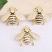 5-10pcs 25x29mm Gold Plated Bee Shape Copper Metal White and Black CZ ...