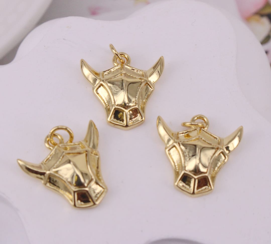 HOT 30pcs 13mm Gold Plated Bull Head/horn/cattle Shape Copper Metal ...
