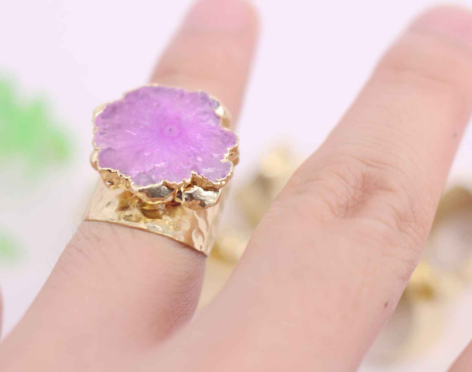 HOT 7pcs Gold Plated Freedom Shape Natural Titanium Agate - Etsy