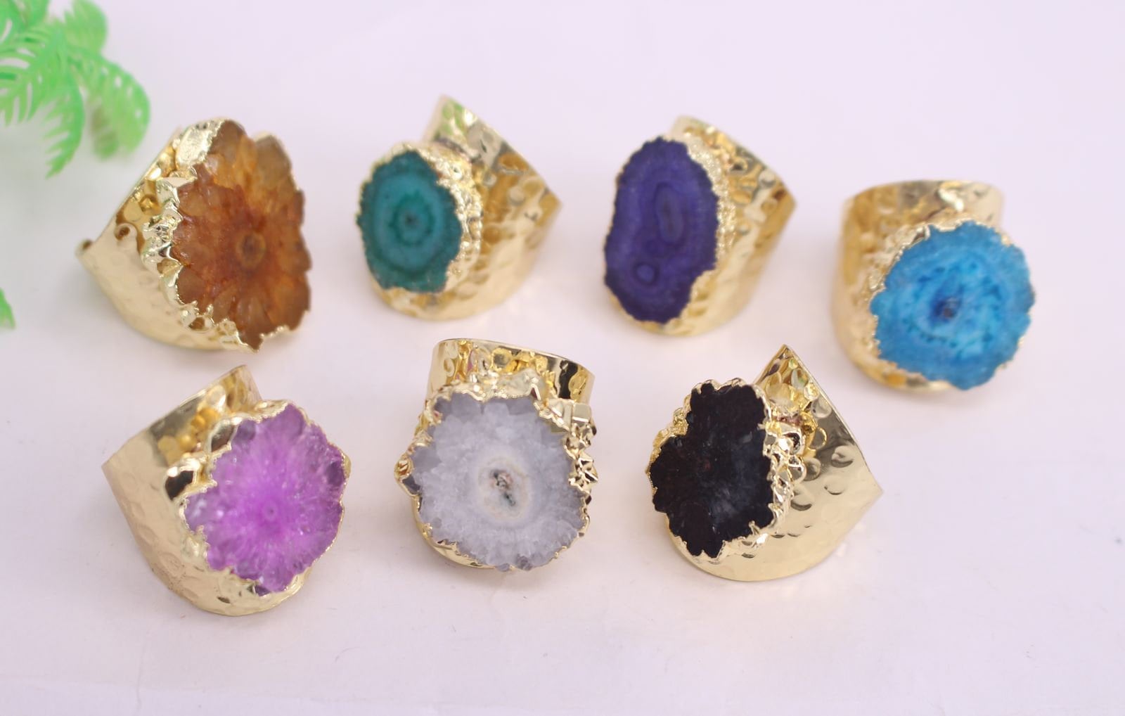 HOT 7pcs Gold Plated Freedom Shape Natural Titanium Agate - Etsy