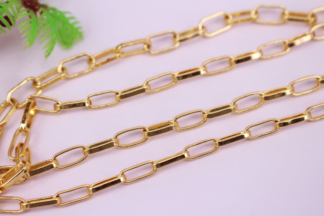 HOT 5 Meter Gold Plated Copper Chain ,4x11mm/6x11mm ,brass Chain,18k ...