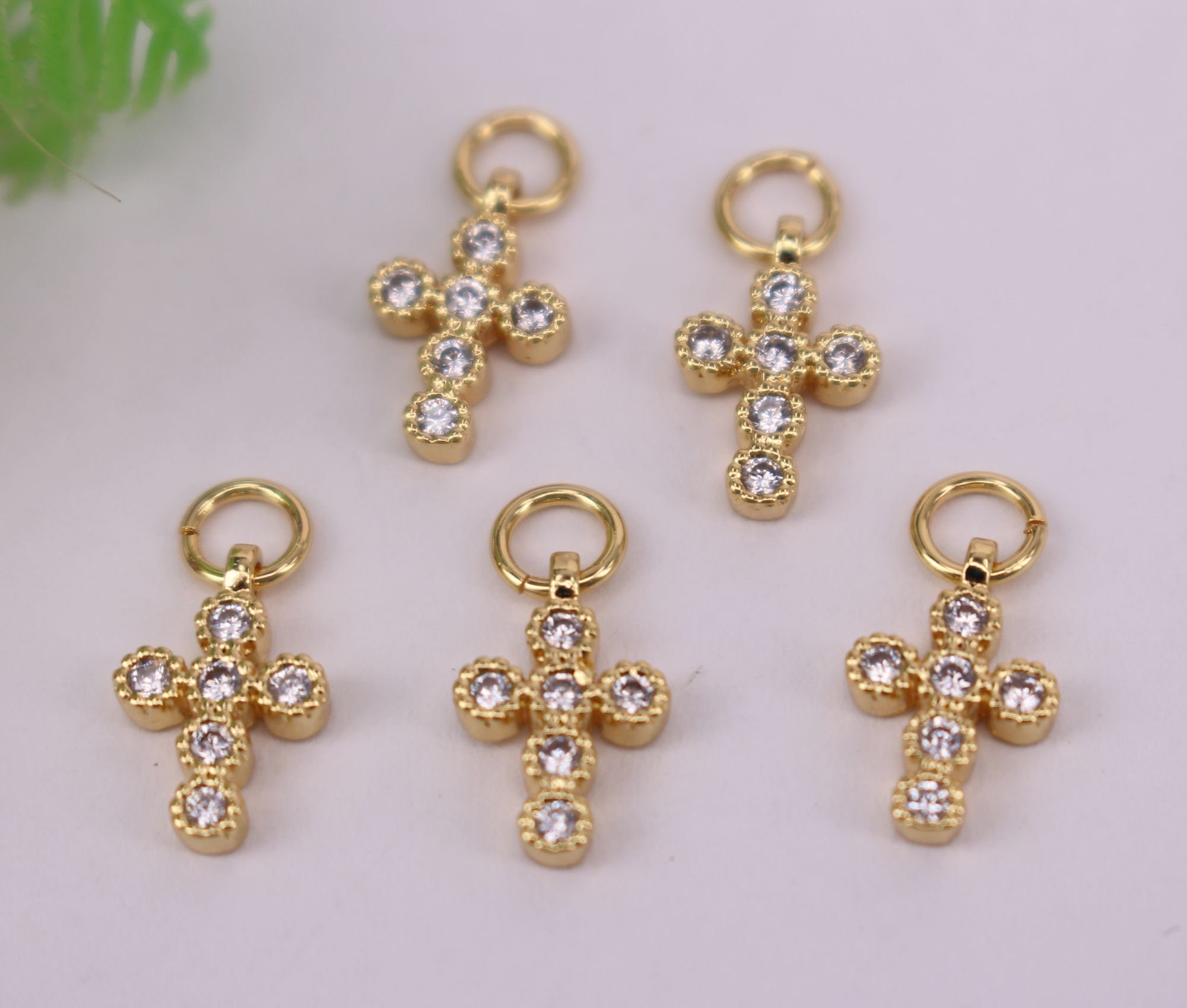 HOT 20pcs 7x10mm Gold Plated Cross Shape Copper Metal White CZ - Etsy