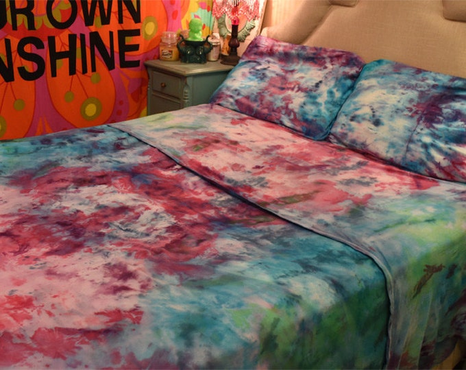 Full Size Handmade Tie Dye Jersey Sheet Set Psychedelic - Etsy
