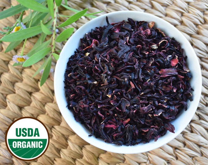Organic Hibiscus Flowers Dried, Loose, Cut. Hibiscus Tea. Certified ...