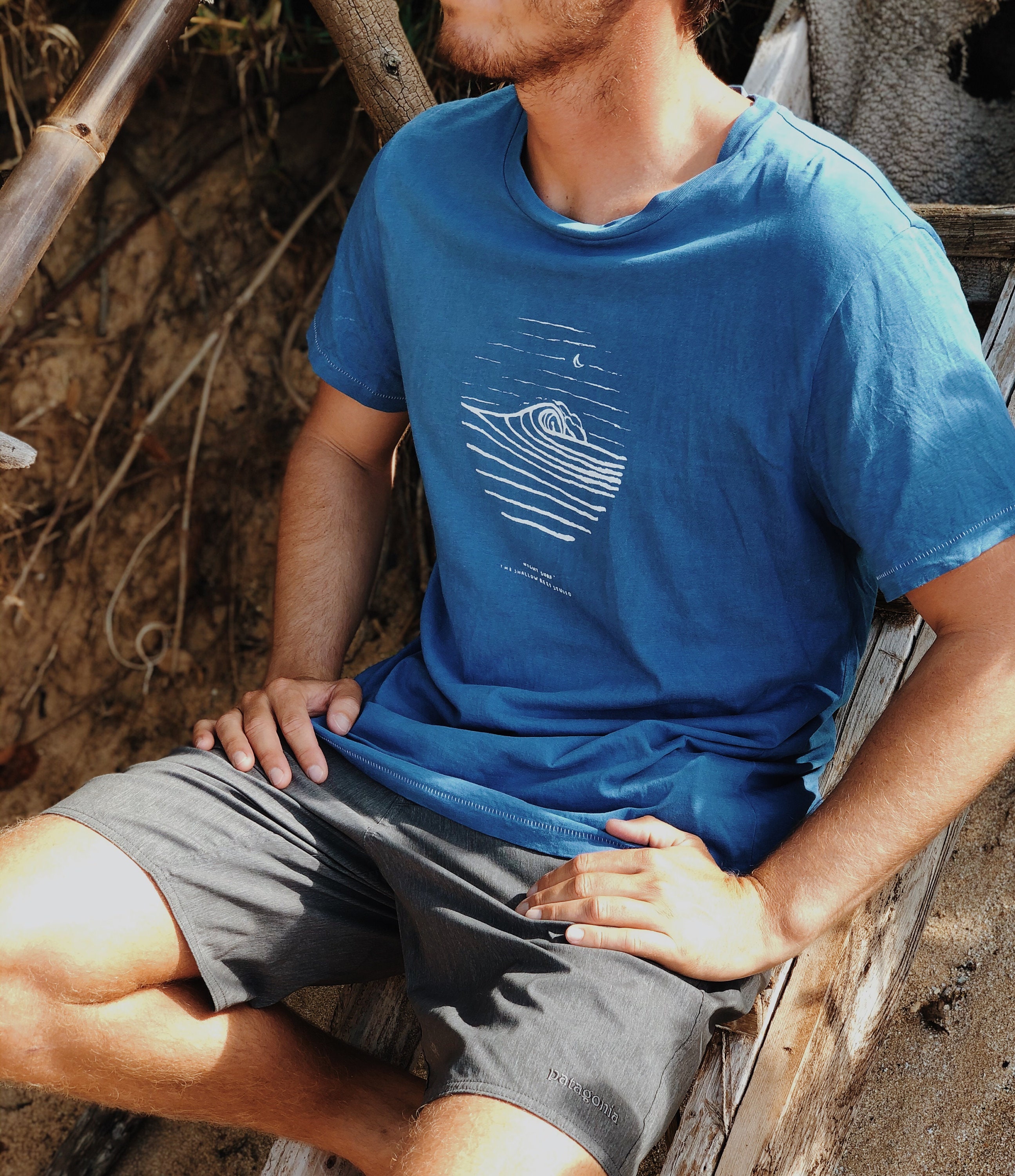 Men's Surf Shirt - Night Surf - Indigo Shirt - Surfing Shirt Men ...