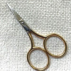 Large Finger Hole Gold Handle Bohin 3-1/2” Embroidery Scissors (model B ...