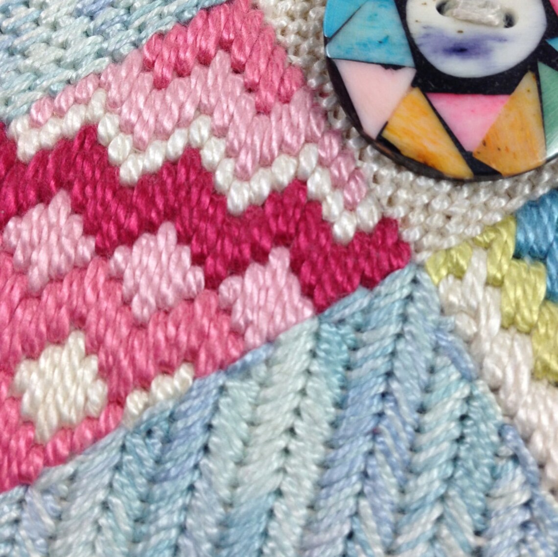 Bargello Button Needlepoint Complete Kit - Etsy