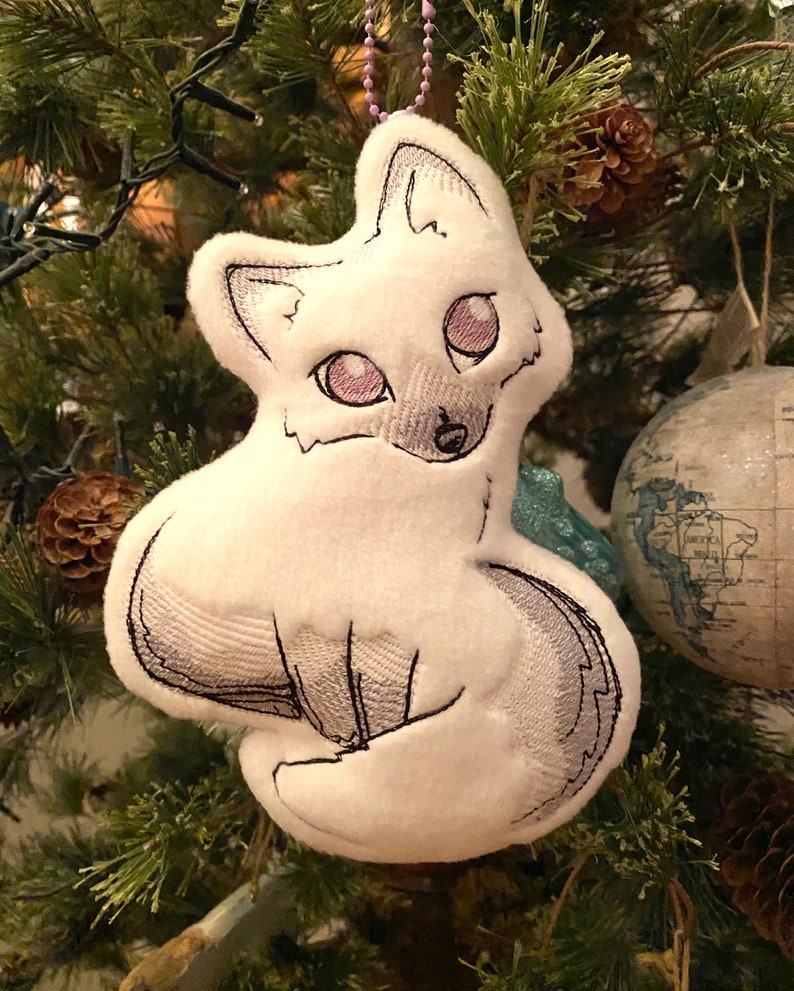Arctic Fox or Sweet Fox Ornament/keychain Customizable - Etsy