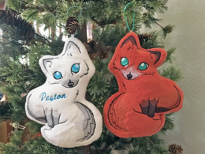 Arctic Fox or Sweet Fox Ornament/keychain Customizable - Etsy