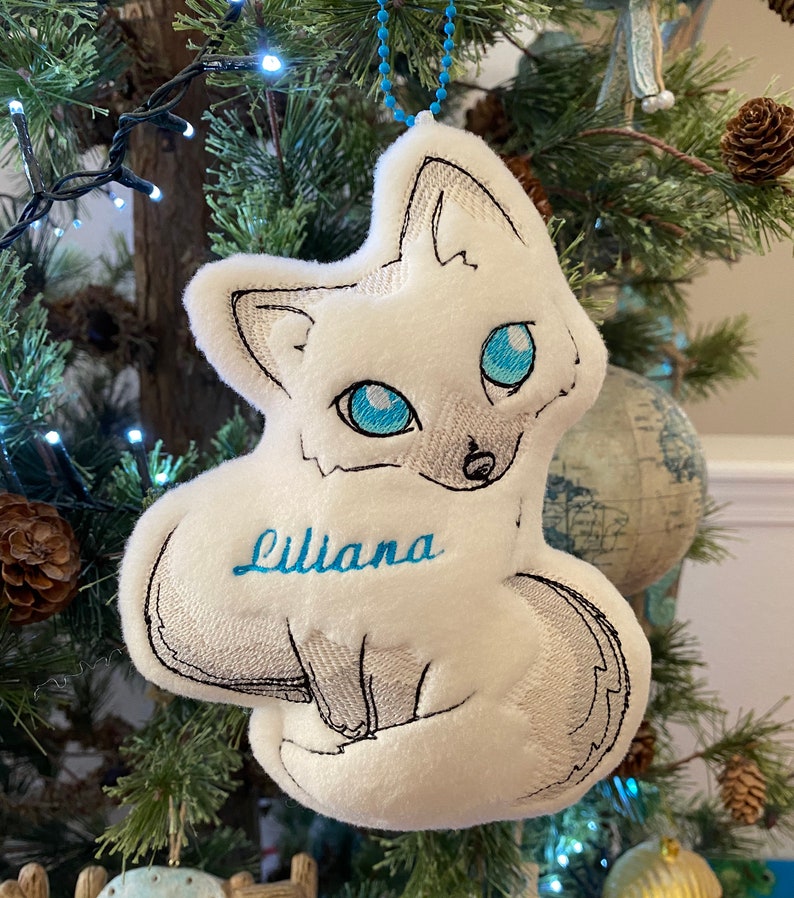 Arctic Fox or Sweet Fox Ornament/Keychain Customizable | Etsy
