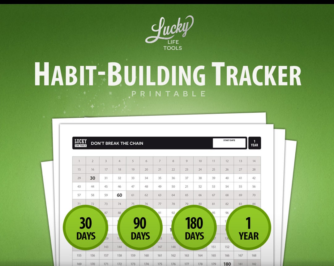 Habit Builder / Tracker & Calendar "don't Break the Chain", by LUCKY ...